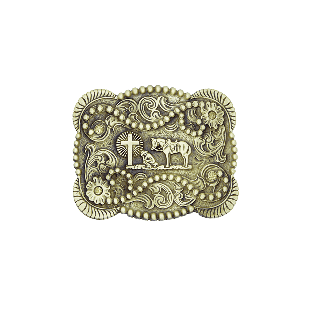 Hebilla Vaquera Texas Caballo Dorado - El Retoñito Tienda Vaquera